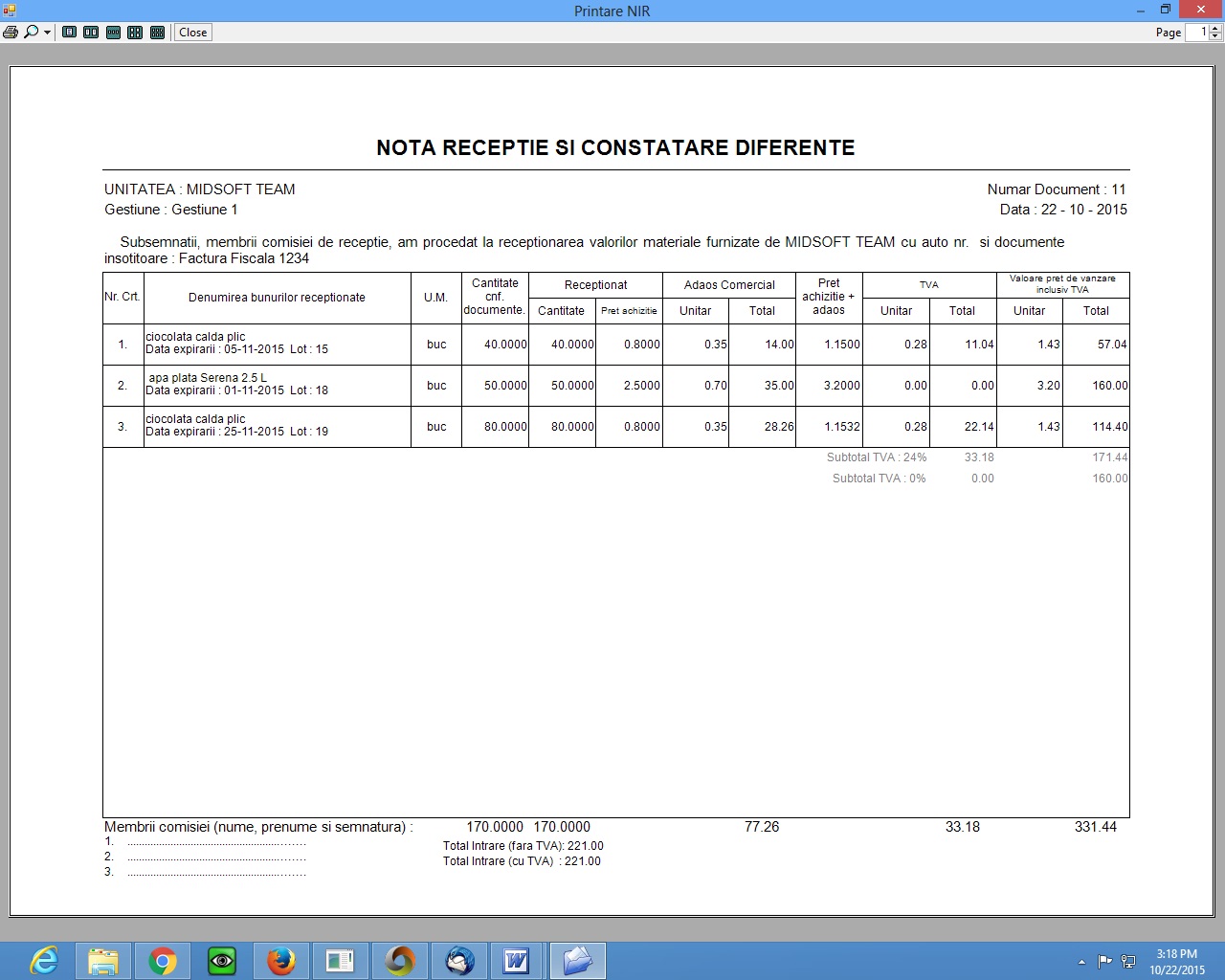 Lot produs si data expirare in NIR si Factura | Facturis.ro